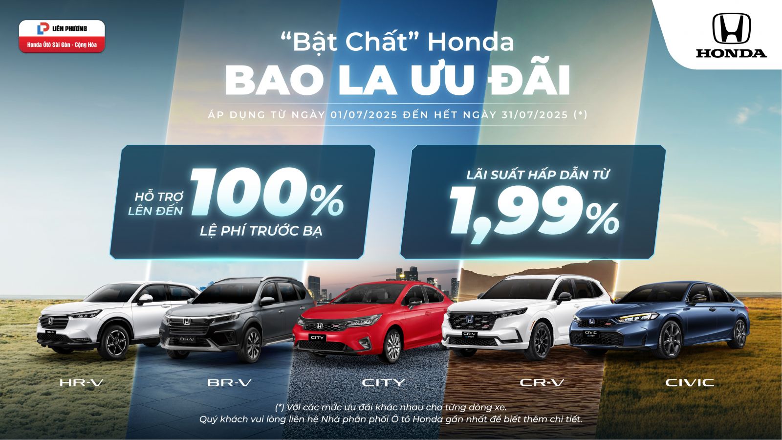 Khuyến Mại Tháng 7: Bật Chất Honda - Bao La Ưu Đãi